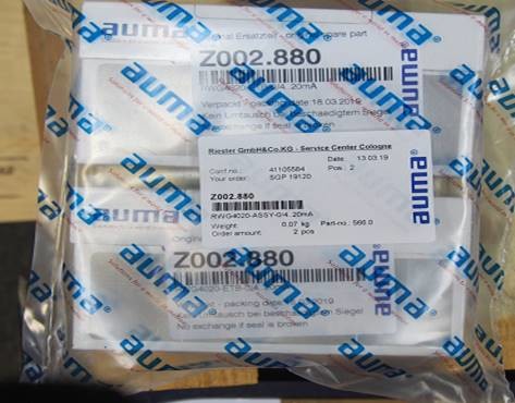 RWG4020 Assly Part 566.0 AUMA Actuator Parts Z002.880